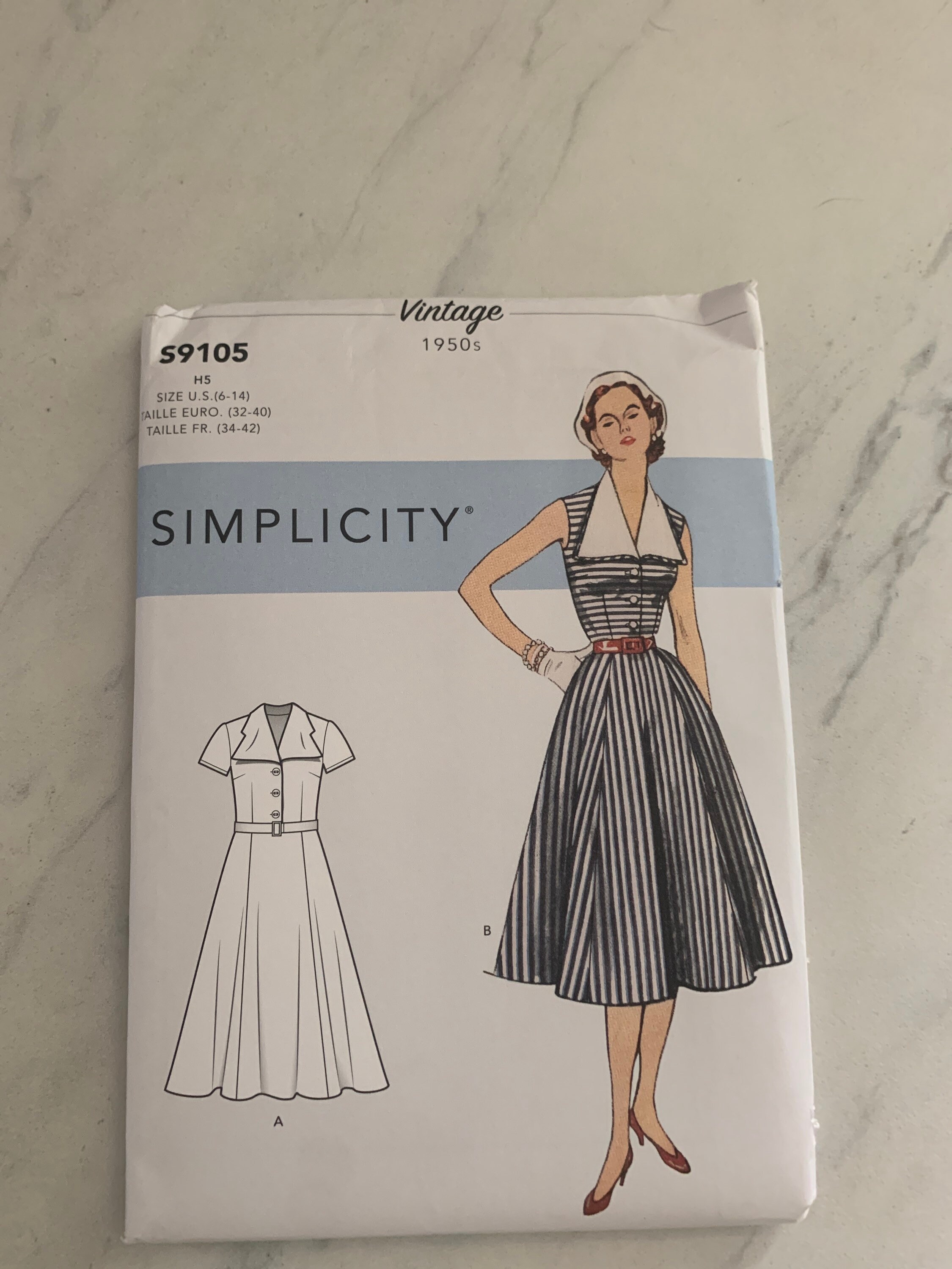 Sewing & Fiber Misses' Vintage Dress With Detachable Collar Sizes 6-8 ...
