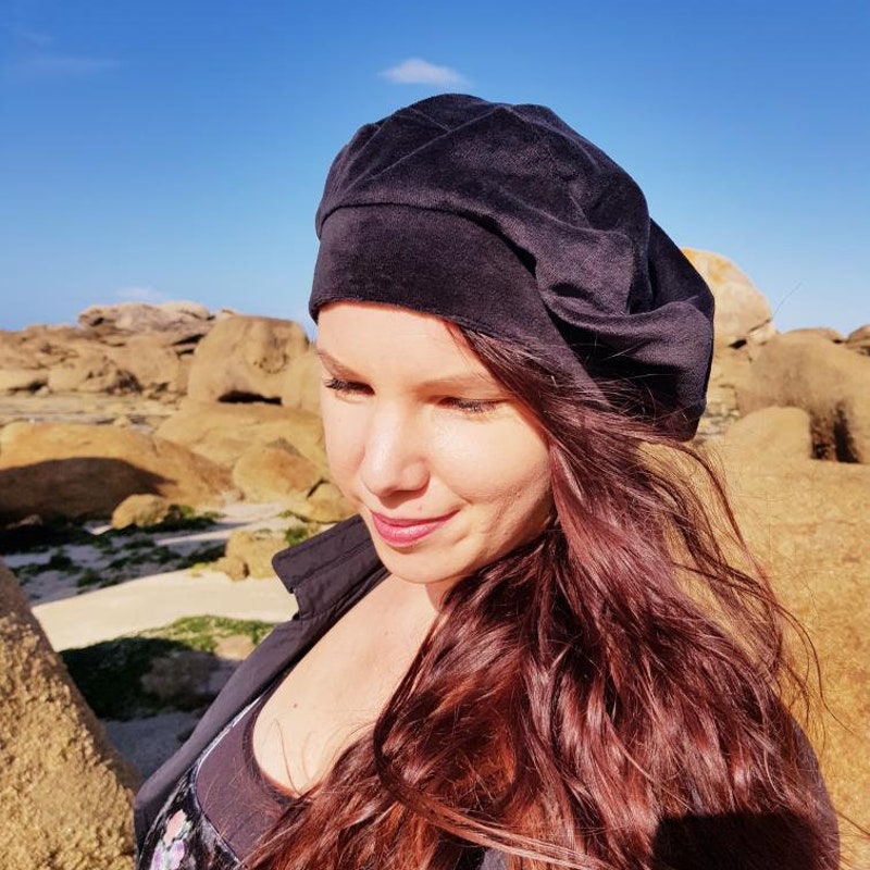 Black Velvet Beret - Etsy