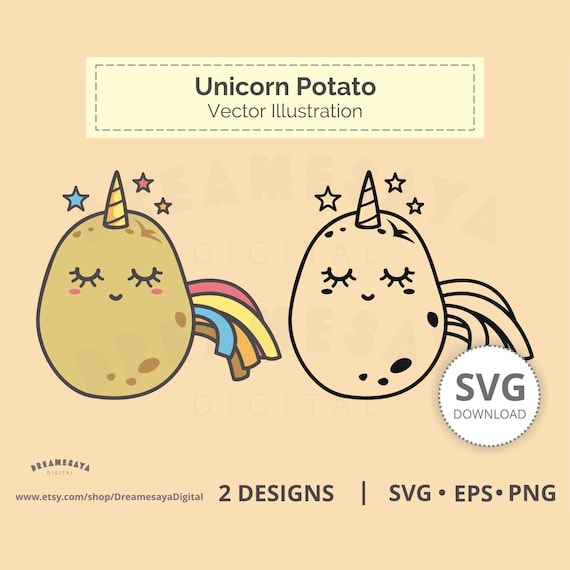 Kawaii Potato Unicorn Cute Kawaii *Potato* Unicorn Sherbet Sticker