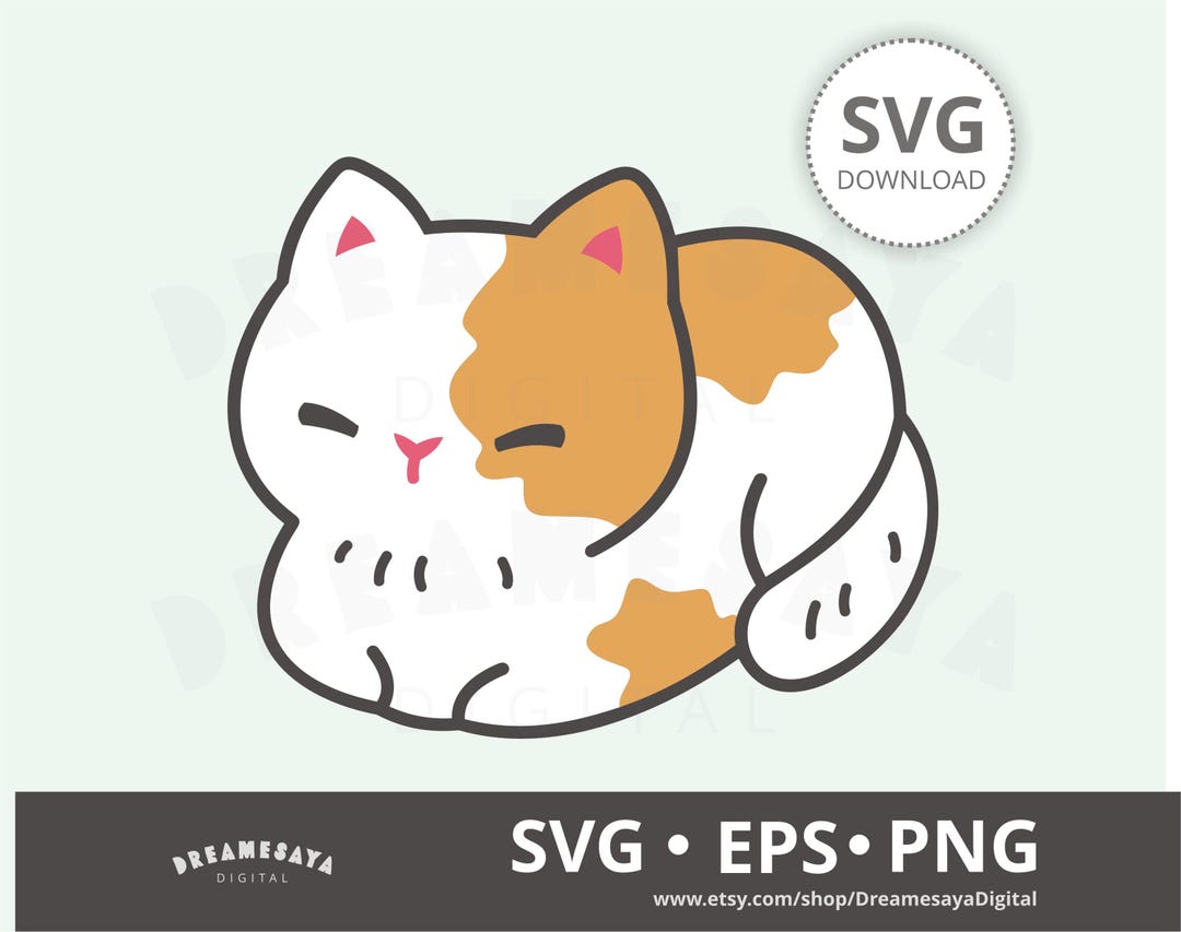 Kawaii Cat Loaf SVG: Bicolor Kitten Clipart (digital Download) - Etsy