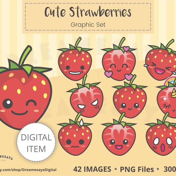 Smiley Fruit Clipart - Etsy