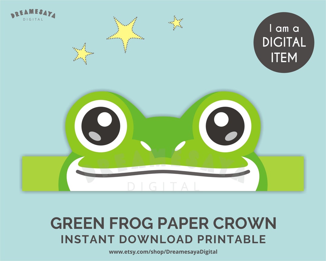 Frog Paper Crown, Printable JPG and PDF Files Download for Fun DIY ...