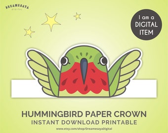 Bat Paper Coloring Crown, Animal Paper Hat for Kids, Instant Download ...