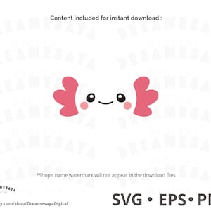 Axolotl Face SVG Cut File and Sublimation Design for Crafting Digital ...