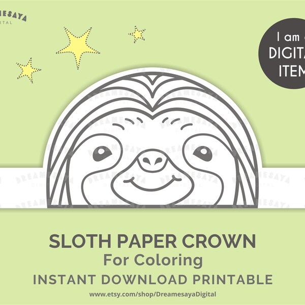 Sloth Coloring Pages - Etsy