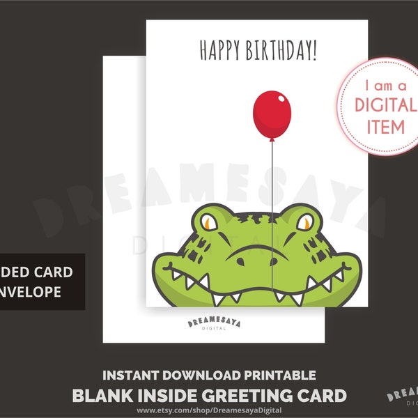 Alligator Birthday Card - Etsy