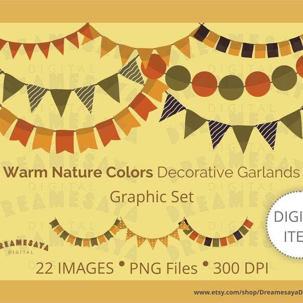 Bunting Clip Art Set - Etsy