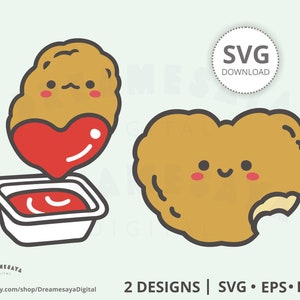 Heart Nugget SVG Cut Files and Cute Cartoon Clip Art - Etsy