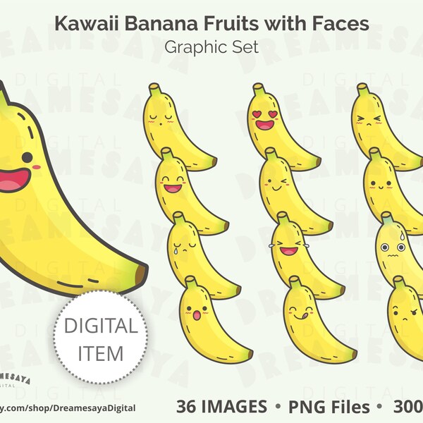 Smiley Fruit Clipart - Etsy