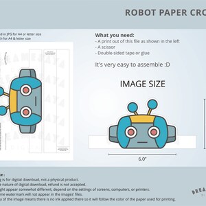 Robot Paper Crown, Printable Robotic Head Party Hat JPG Download - Etsy