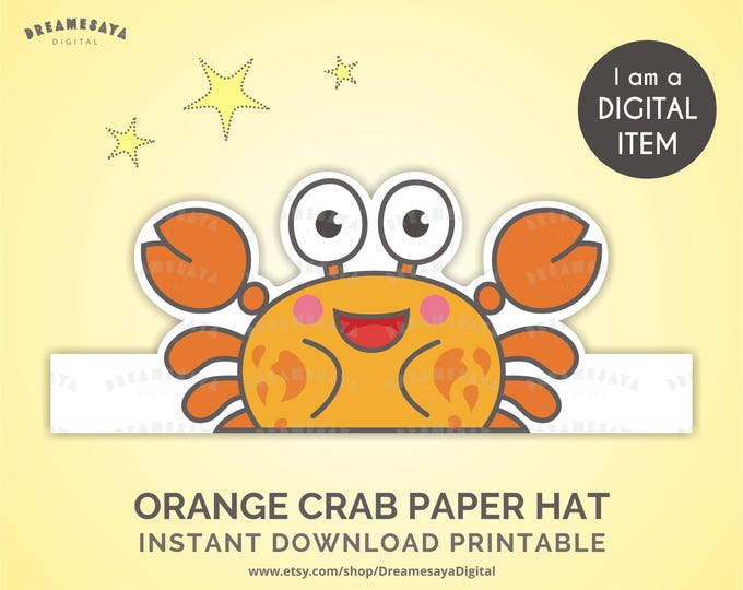 Crab Paper Crown COLOR YOUR OWN - Printable - Etsy Canada