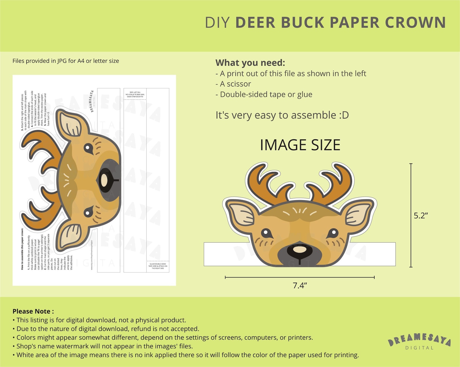 Printable Forest Animal Paper Crowns Bundle of 7 Download, Hedgehog ...