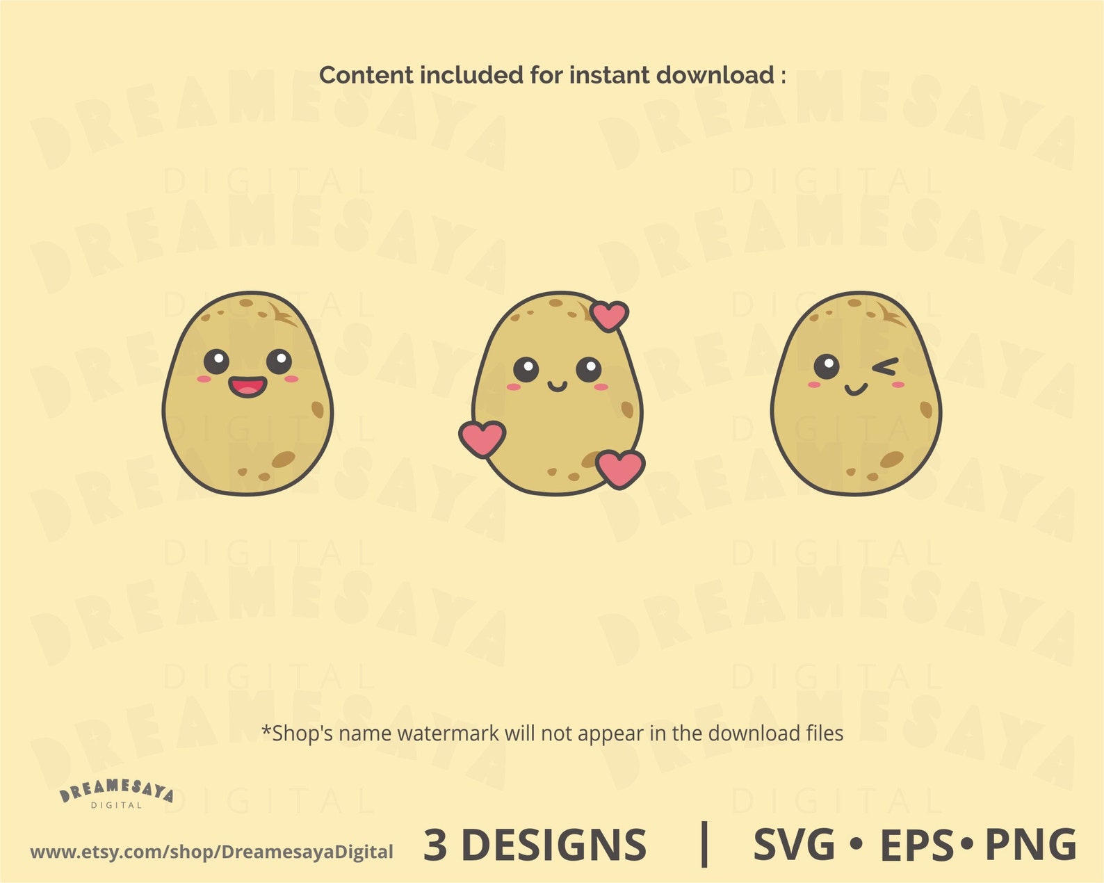 Potato svg cut files Cute potatoes vector clip art download | Etsy