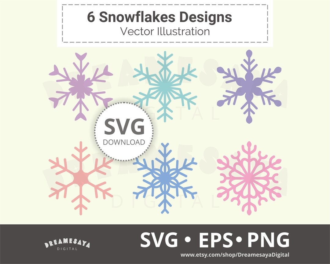 Snowflakes SVG Cut Files and Clip Art Winter Decorative Design Download ...