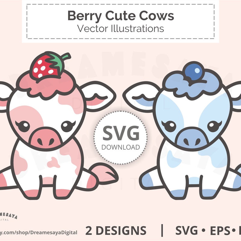 Cute Kawaii Cow - Etsy