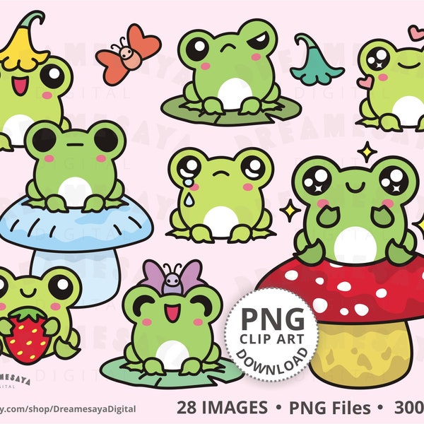 Frog Clipart - Etsy