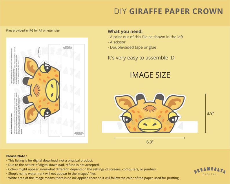 Safari Paper Crowns Bundle of Cartoon Wild Animals Party Hat DIY Craft ...