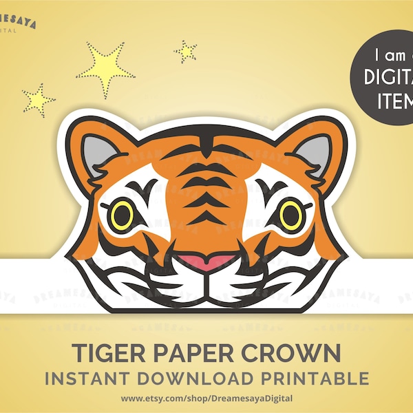 Printable Paper Tiger Crown Big - Etsy