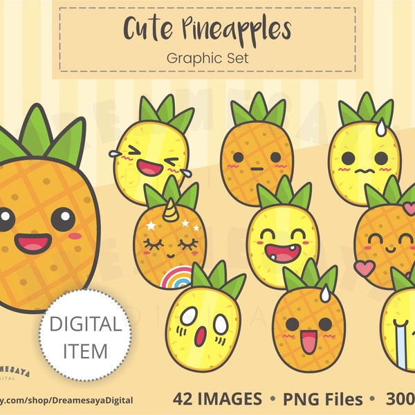 Smiley Fruit Clipart - Etsy