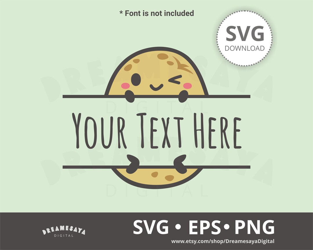 Potato Split Frame SVG Cute Silly Spud Name, Text, or Monogram Border ...
