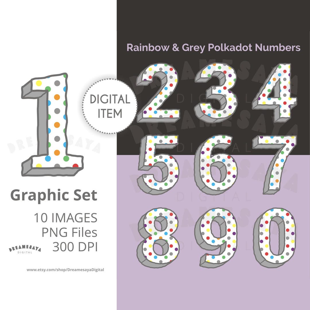 Numbers Polkadot PNG Clip Art of Patterned Decorative Images for ...