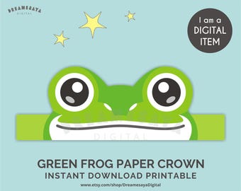 Frog Paper Crown Printable - Etsy