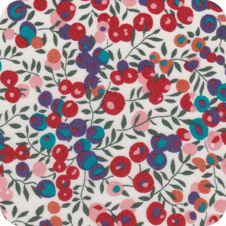 Coupon tissu motif LIBERTY rouge bleu wiltshire - Etsy France