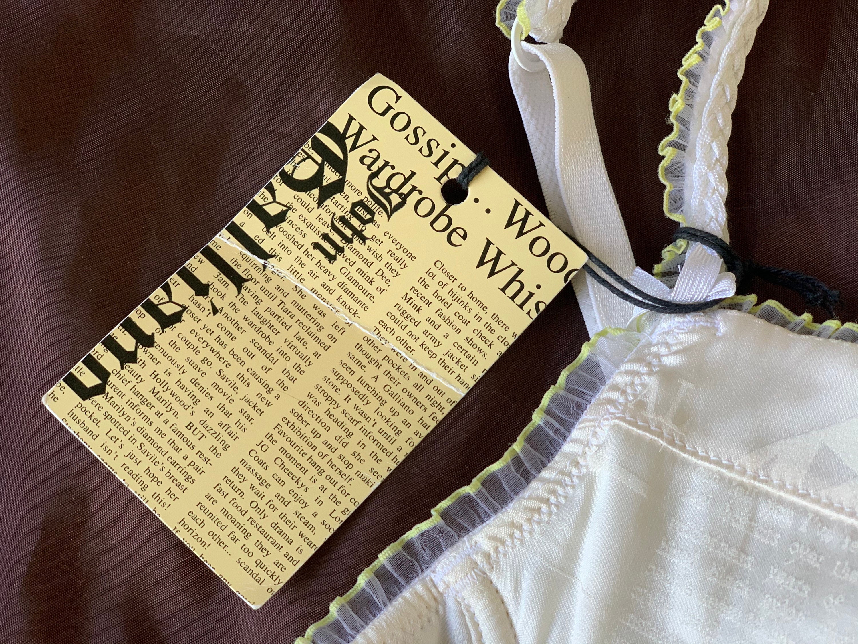 Vintage John Galliano Gazette Bra Newspaper Print Size 32B 70B Silk Bra ...