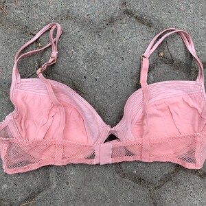 Vintage Bra 90s Y2K Soft Pastel Bra Pink Mesh Lace Lingerie Top ...