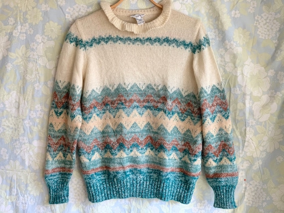 Vintage Soviet Mohair Sweater Natural Wool Jumper Kni… - Gem Vintage Soviet Mohair Sweater Natural Wool Jumper Kni… - Gem