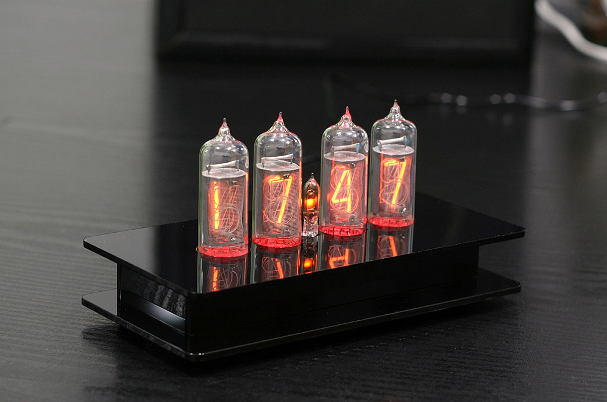 Nixie Tubes Clock With 4 Pieces Ultra Rare Thin Grid IN-14 Tubes RGB ...