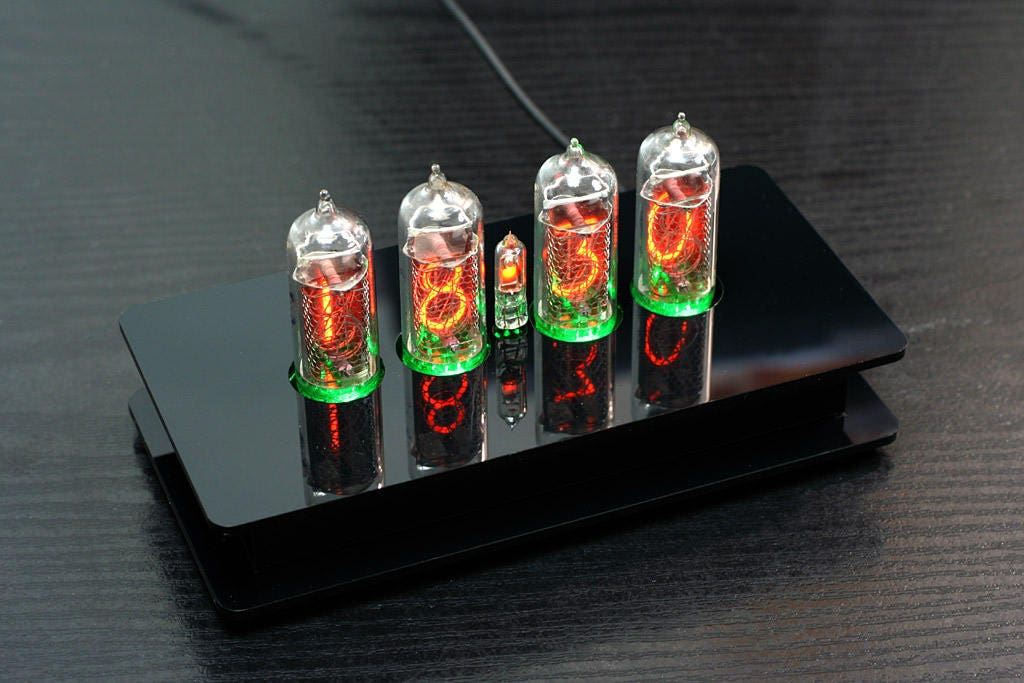 Nixie Tubes Clock With 4 Pieces IN-14 Rare Tubes With RGB Backlight ...