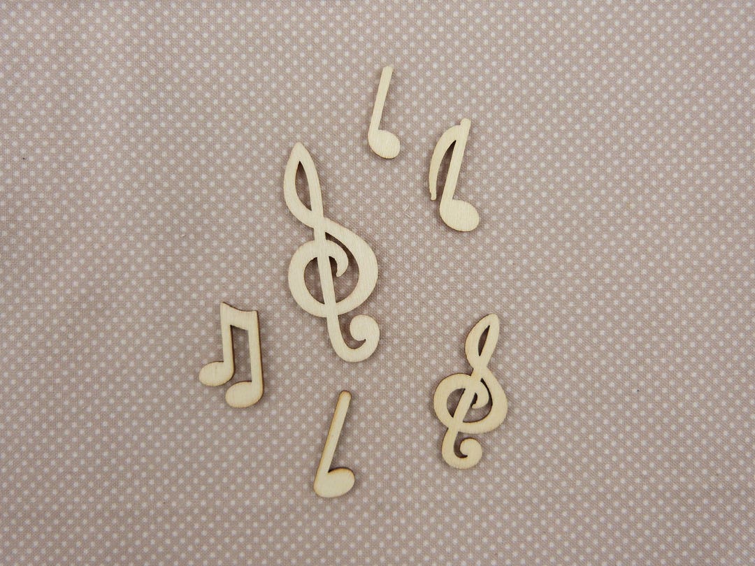 Wooden Subject Embellishment: Treble Clef, Musical Notes - Etsy UK