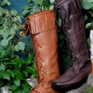 Mens Fringed Knee Boots 3 Colors Made to Order in USA - Etsy