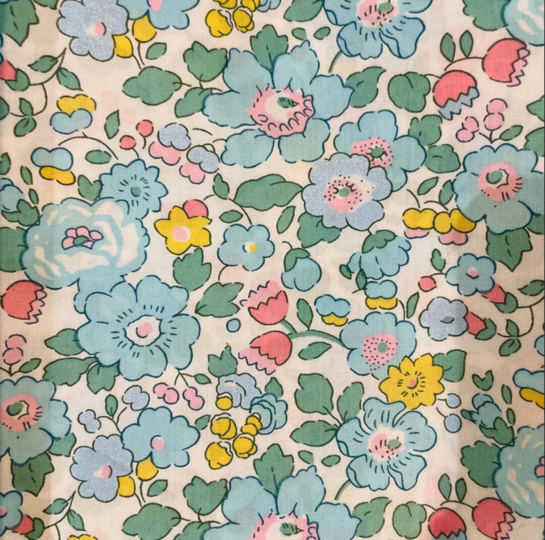 Liberty Fabric, Liberty BETSY GREEN LAKE, Liberty Betsy Fabric, Blue ...