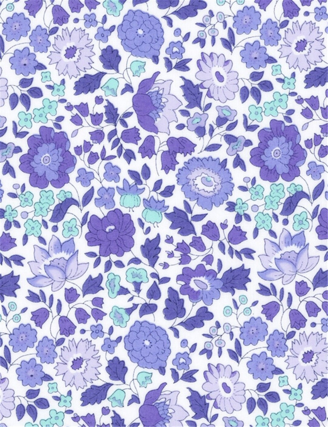 Liberty Printed Fabric Liberty Pattern D'ANJO Color Blue - Etsy