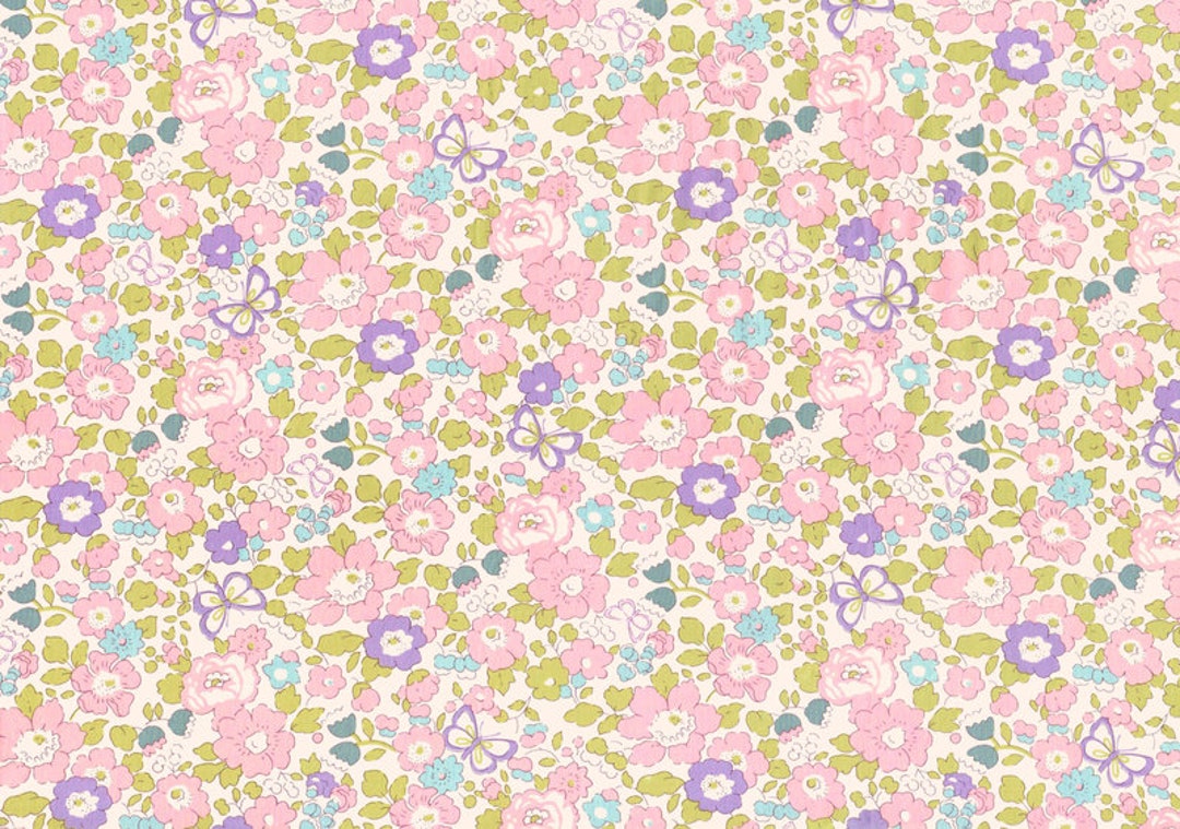 Liberty, Liberty Fabric, Liberty BETSY BUTTERFLY Pink Blue Green ...