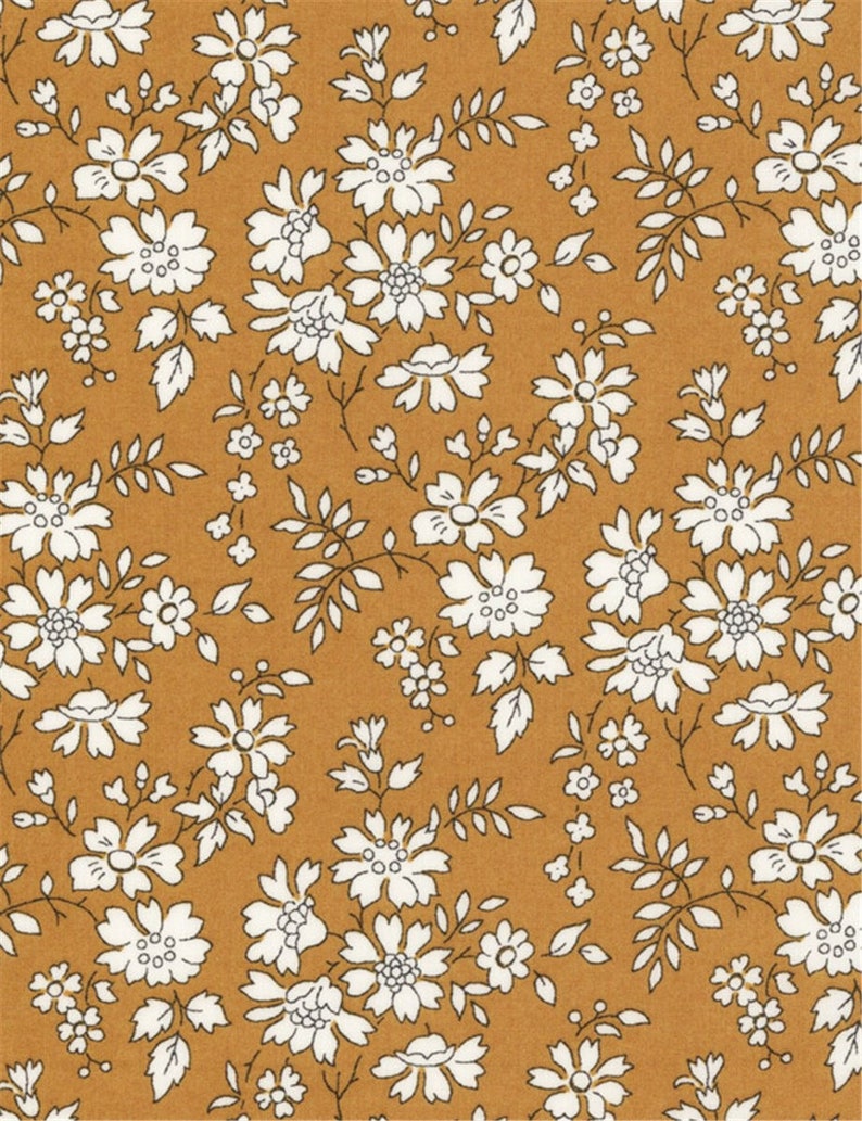 Tissu imprimé Liberty motif Liberty CAPEL moutarde couleur jaune - Etsy ...