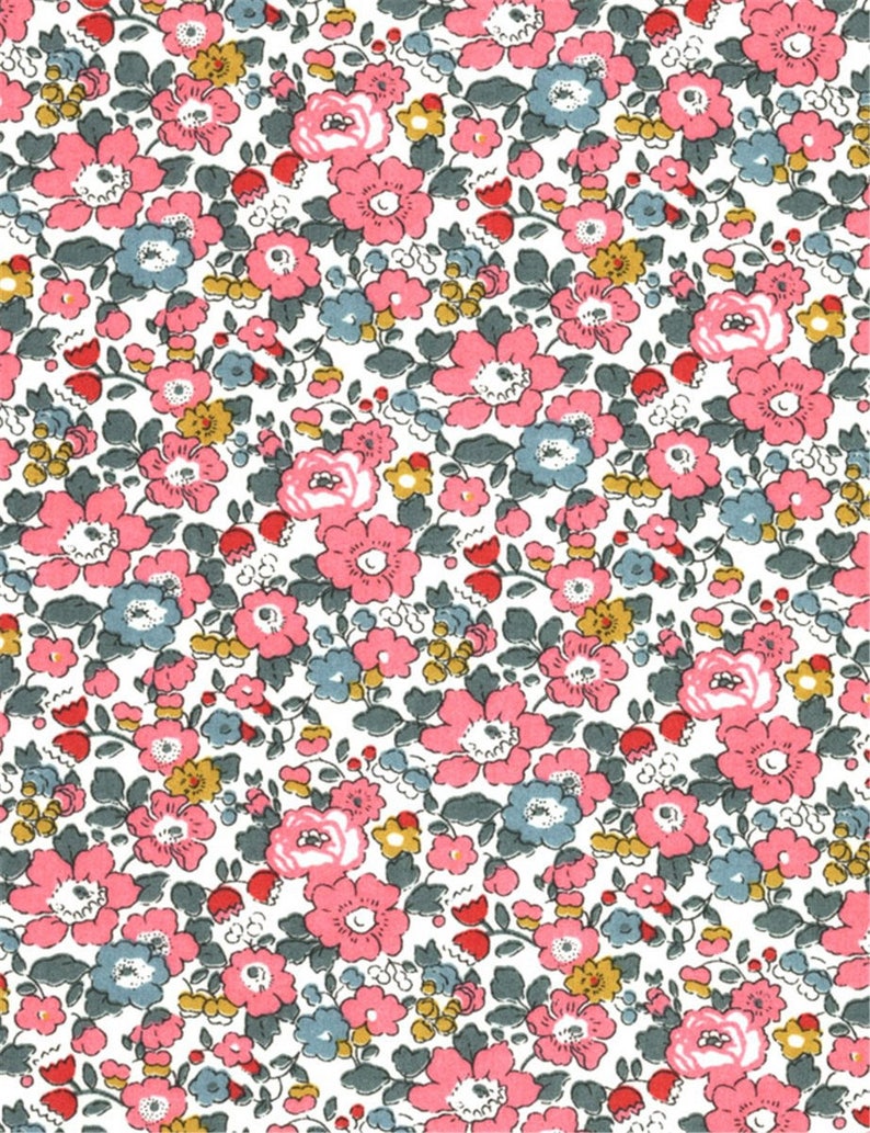 Tissu imprimé Liberty motif Liberty Betsy ann Pivoine Joy couleur rose ...