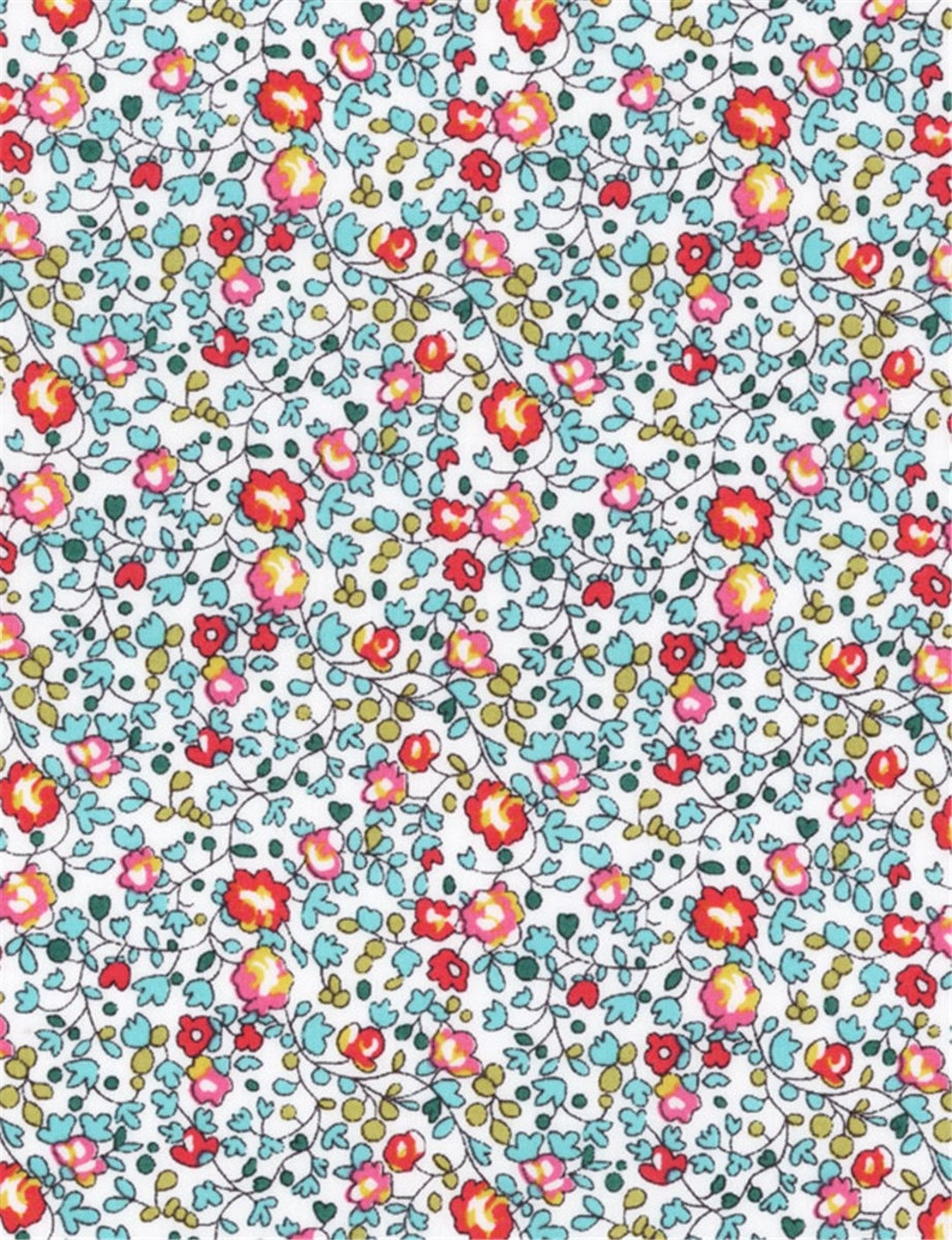 Liberty Printed Fabric Liberty Eloise Pattern Turquoise Blue Color - Etsy