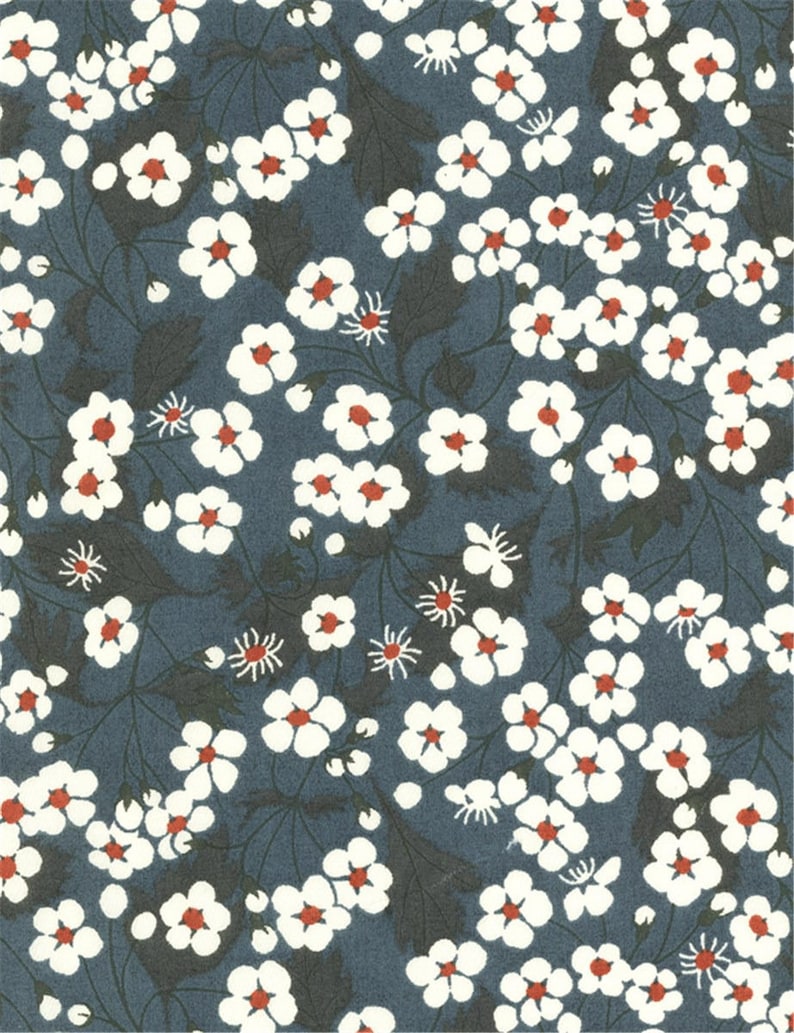 Tissu imprimé Liberty motif Mitsi Liberty couleur bleu marine - Etsy France