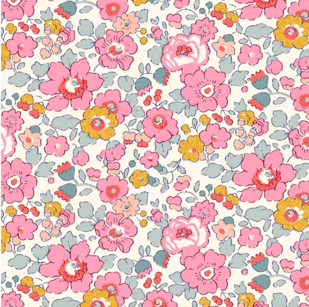 Liberty, Liberty Fabric, Liberty BETSY ROSE GOLD, Liberty Betsy Fabric ...
