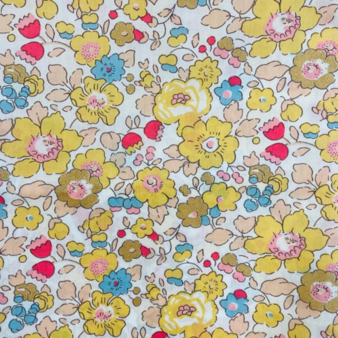 Liberty, Liberty Fabric, Liberty BETSY BUTTER Gold Glitter Yellow ...