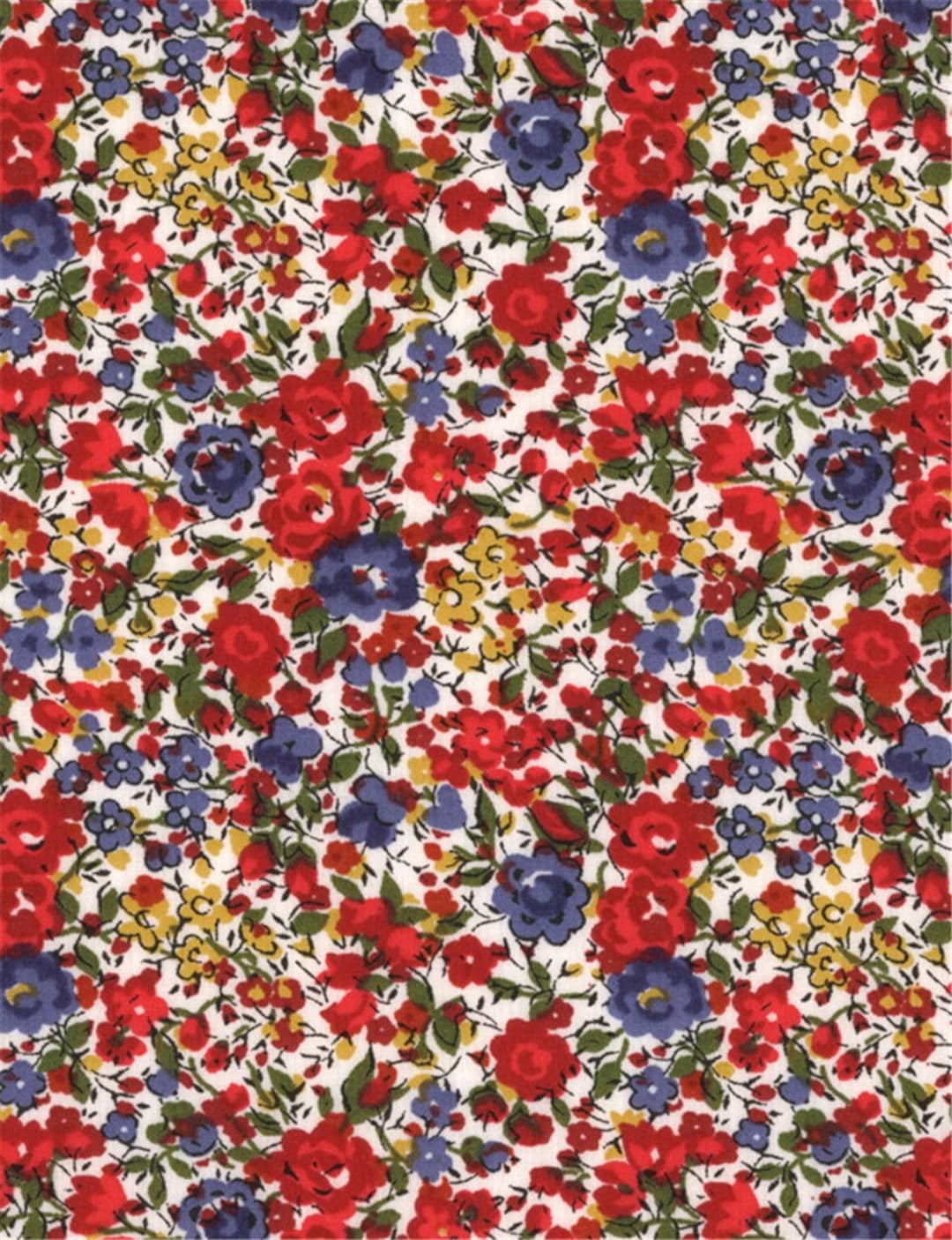 Tissu imprimé Liberty motif Liberty EMMA AND GEORGINA rouge bleu - Etsy ...