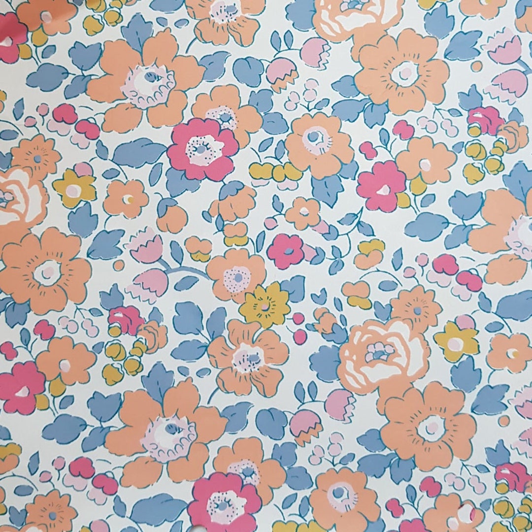 Liberty, Liberty Fabric, Liberty BETSY PEONY BIRD Orange, Liberty Betsy ...