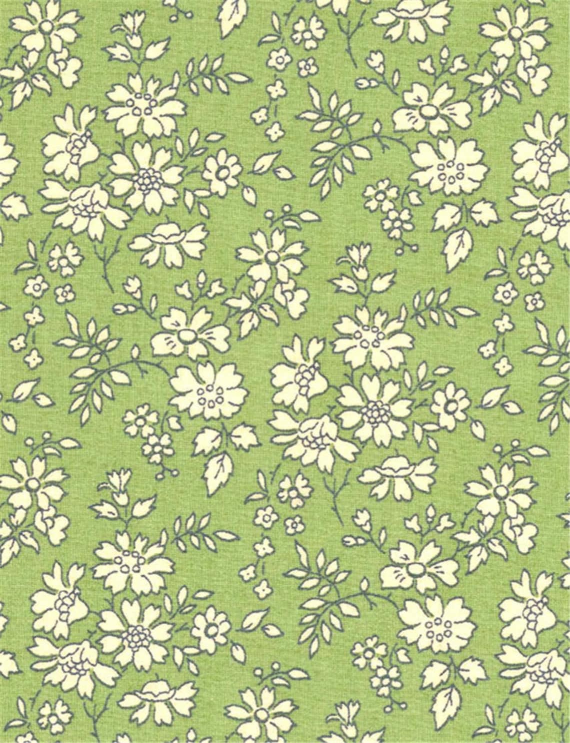 Tissu imprimé Liberty motif Liberty CAPEL amande couleur vert - Etsy 日本