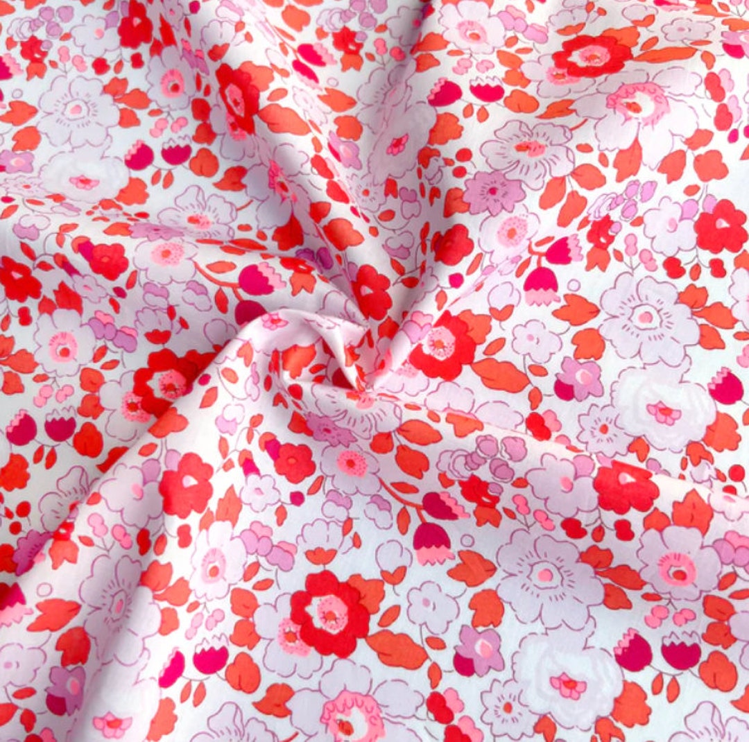 Liberty, Liberty Fabric, Liberty BETSY NEON PERSIMMON, Liberty Betsy ...