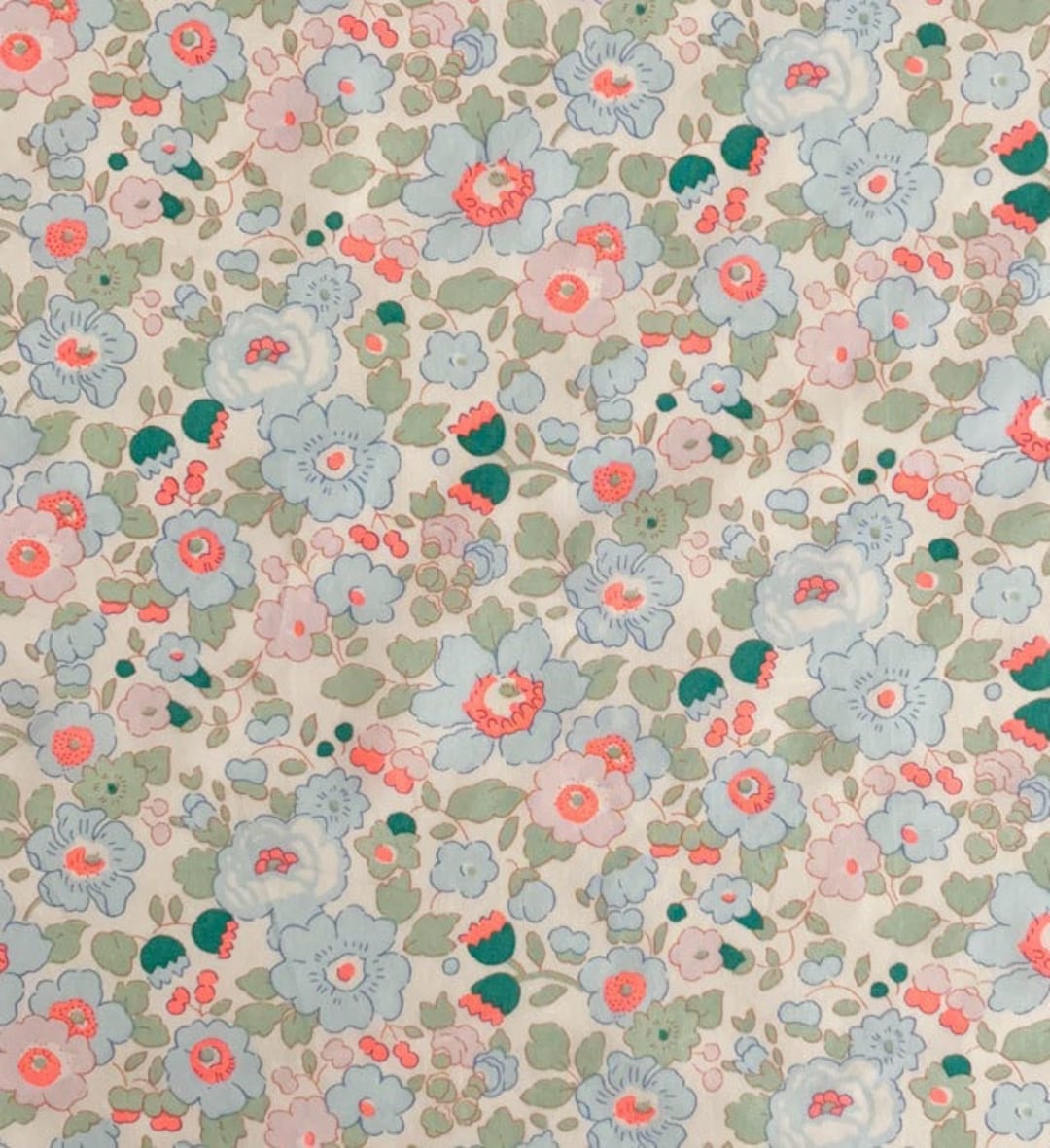 Liberty Pattern Liberty Betsy Neon Coral Neon Neon Neo Pink Color - Etsy UK