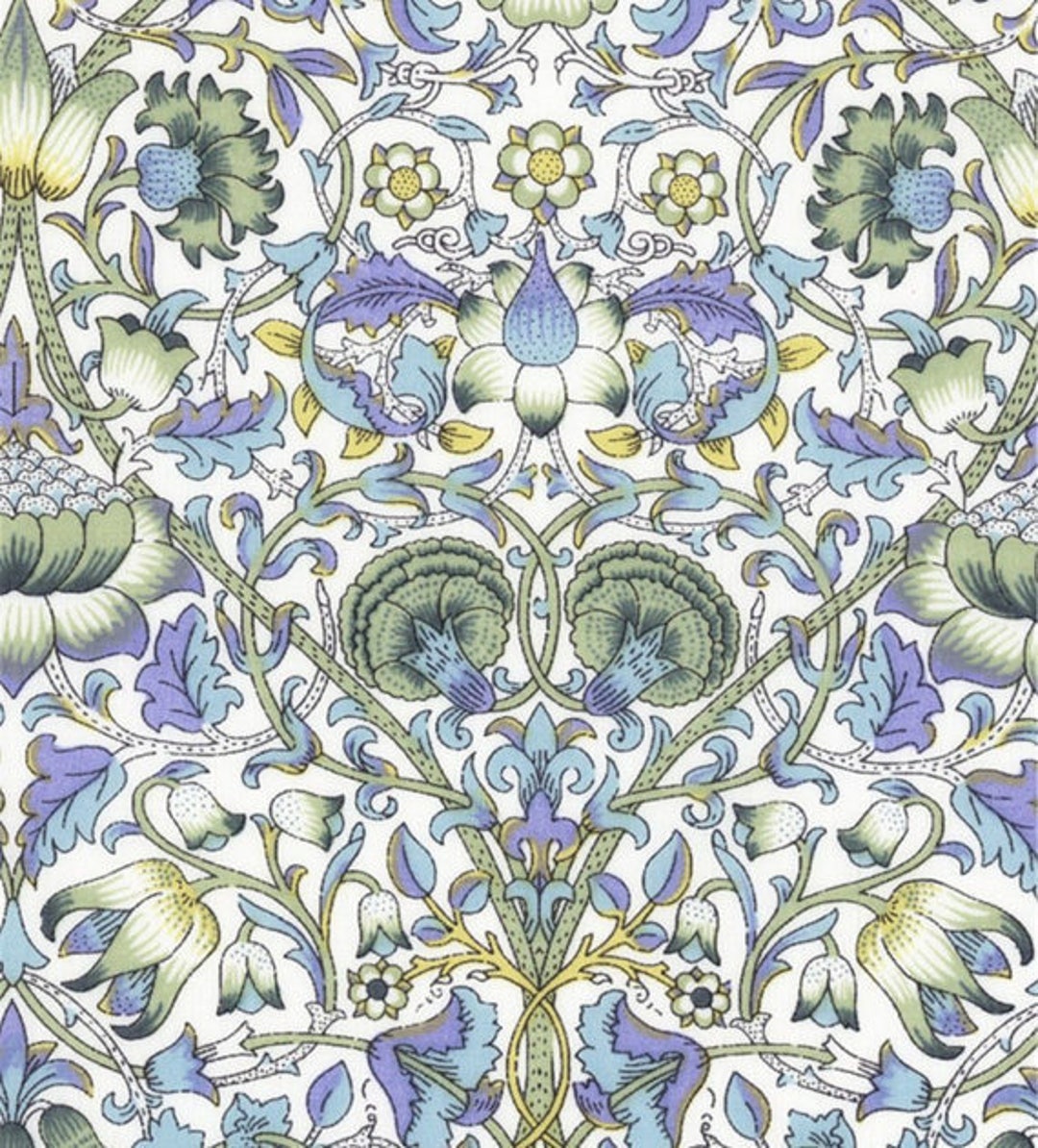 Liberty Printed Fabric Liberty Pattern LODDEN Blue Green Color 20cm by ...