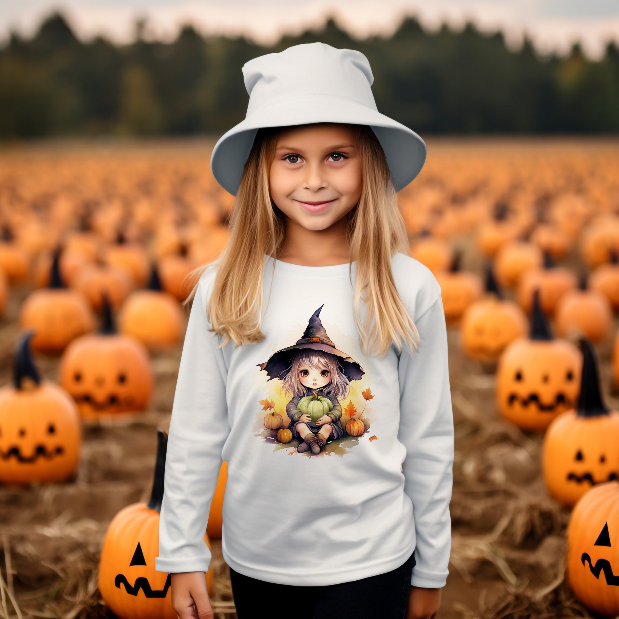 Watercolour Cute Witch Clipart Bundle, Commercial Use, Printable ...